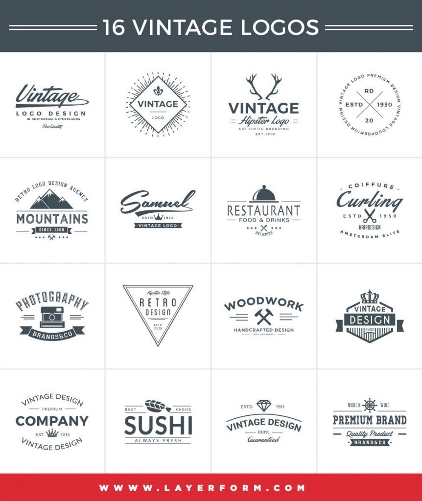 16 Free Vintage Logos by Layerform.com