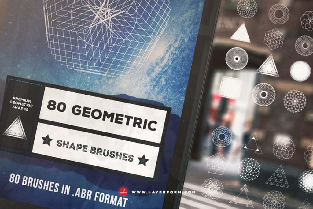 80 Geometric Shape Photoshop Brushes - Layerform