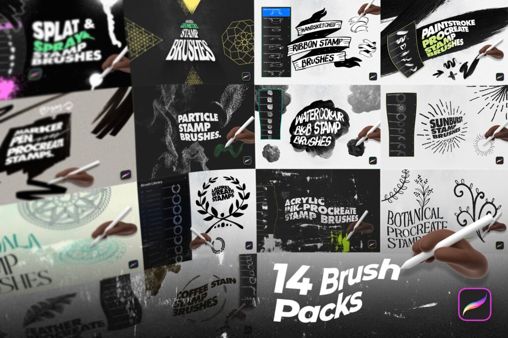 Procreate Stamp Brushes Bundle - Layerform